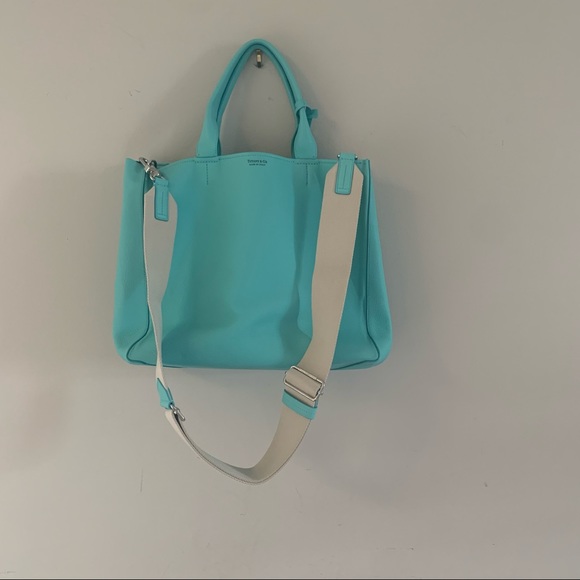 Tiffany & Co. | Bags | Tiffany Co Leather Tote Blue | Poshmark